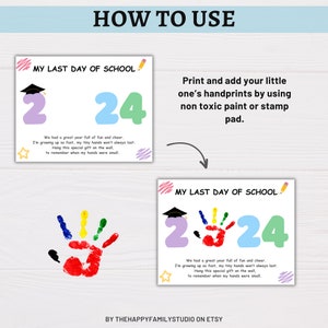 Last Day of School Handprint Art, School Keepsake, Kindergarten ...