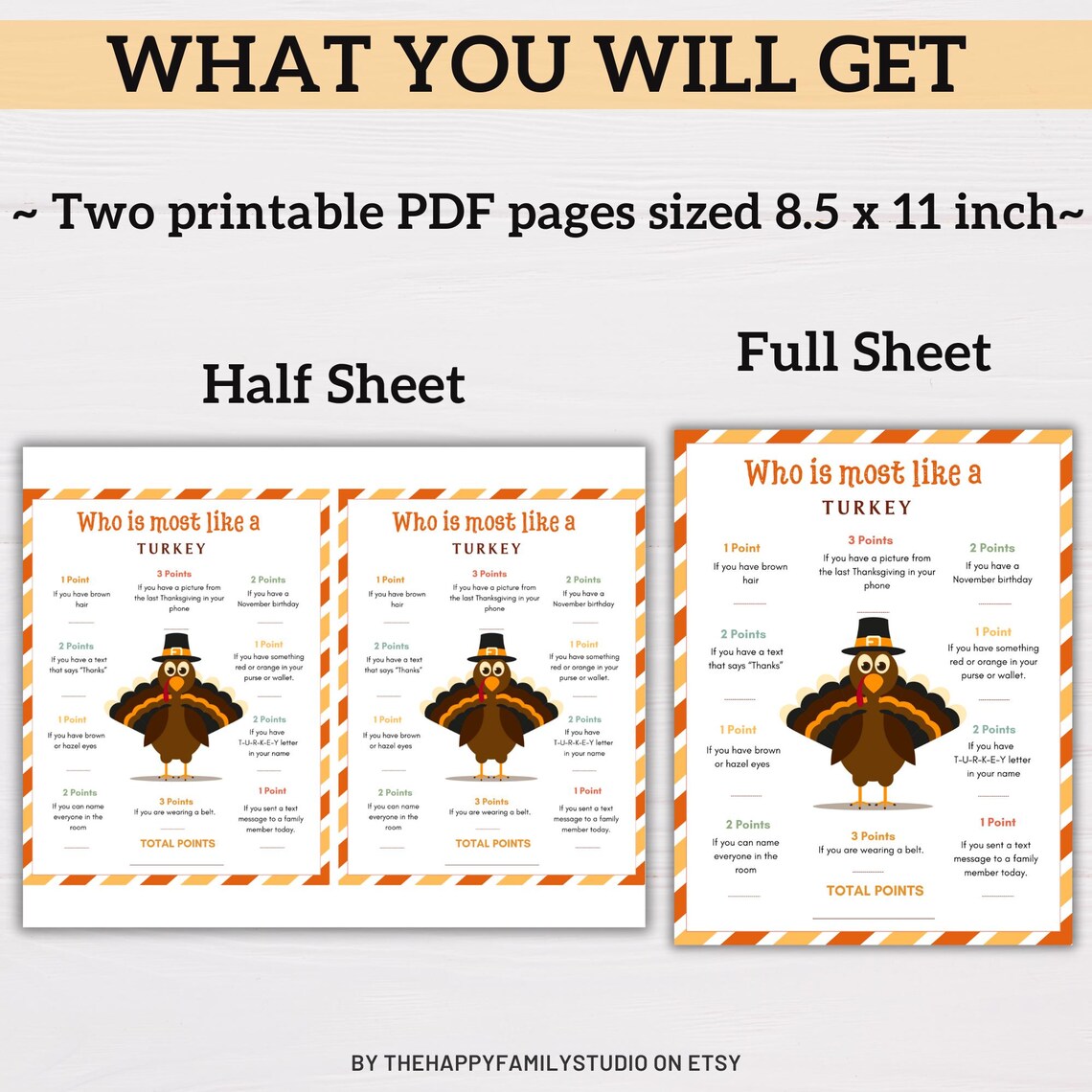 Who is Most Like the Turkey? Thanksgiving Party Game, Icebreaker Game ...
