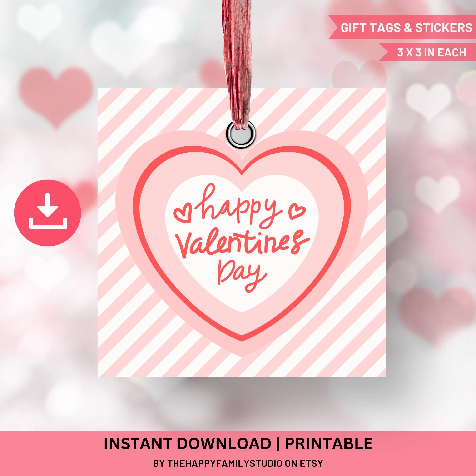 Etiquetas de regalo imprimibles del día de San Valentín, etiquetas de ...