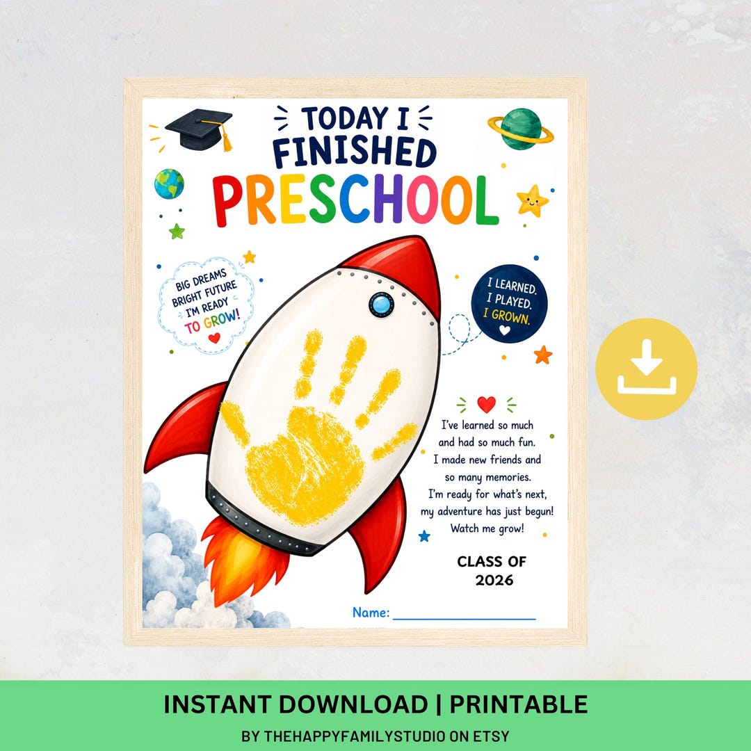 Preschool Graduation Handprint Craft, Last Day of School Keepsake ...