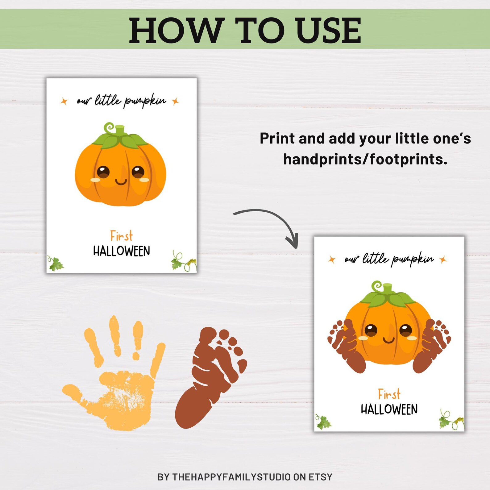 Pumpkin Footprint Craft, Autumn Pumpkin Handprint Art, DIY Fall ...