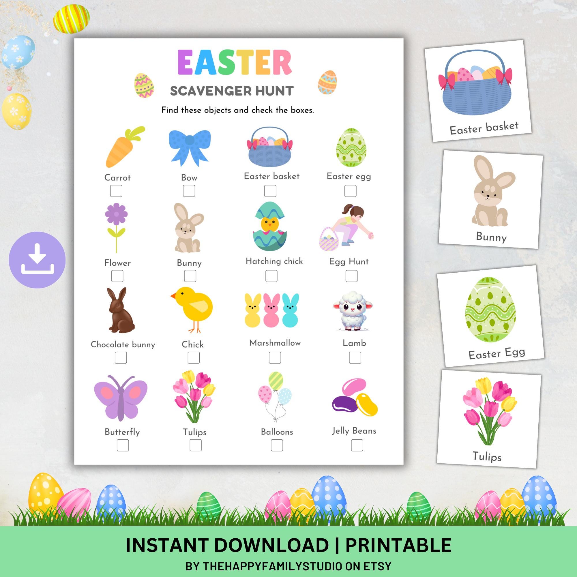 Easter Scavenger Hunt for Kids, Easter Treasure Hunt, Home Scavenger ...