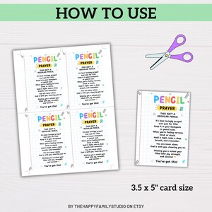 Pencil Prayer Tag, Back to School Backpack Blessing, Backpack Prayer ...