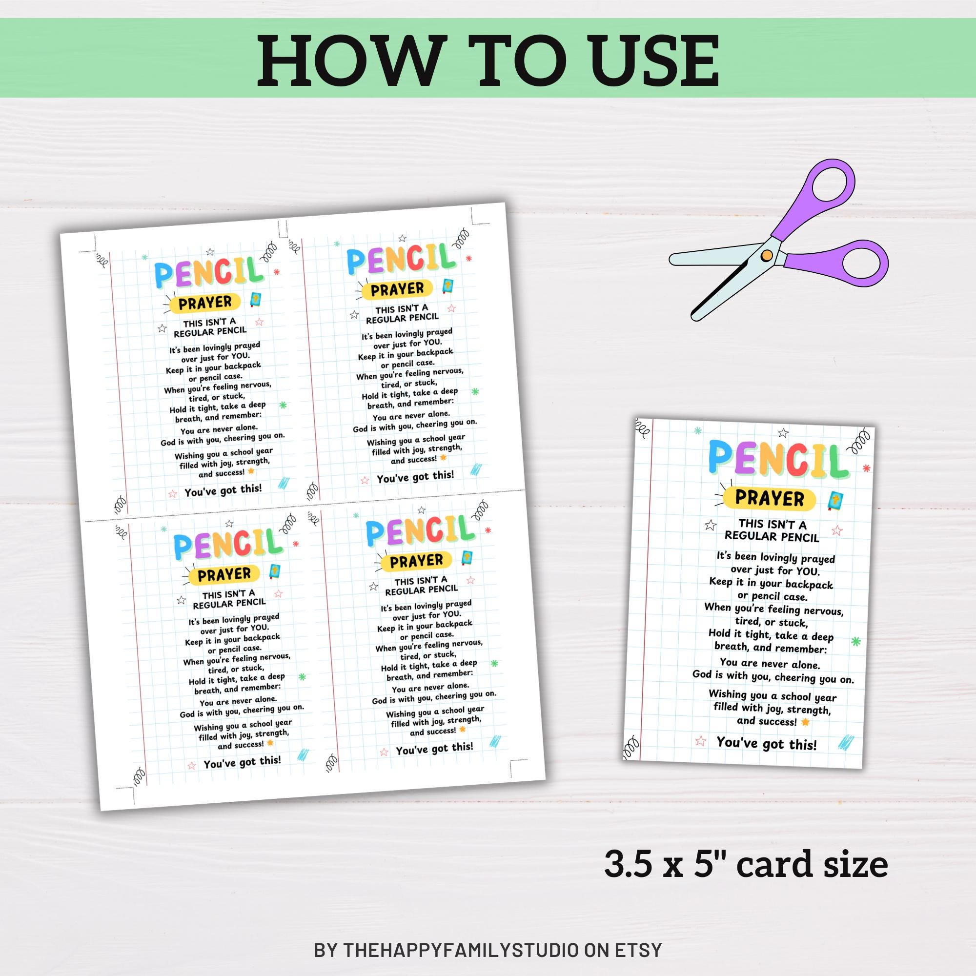 Pencil Prayer Tag, Back to School Backpack Blessing, Backpack Prayer ...