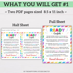 Ready Confetti for School, Printable Ready Confetti Letter, Night ...