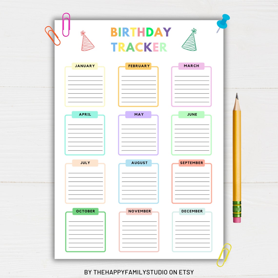Printable Birthday Tracker, Birthday Planner, Birthday Reminder ...
