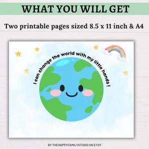 Earth Day Handprint Art, Earth Day Handprint Craft, Earth Day Keepsake ...