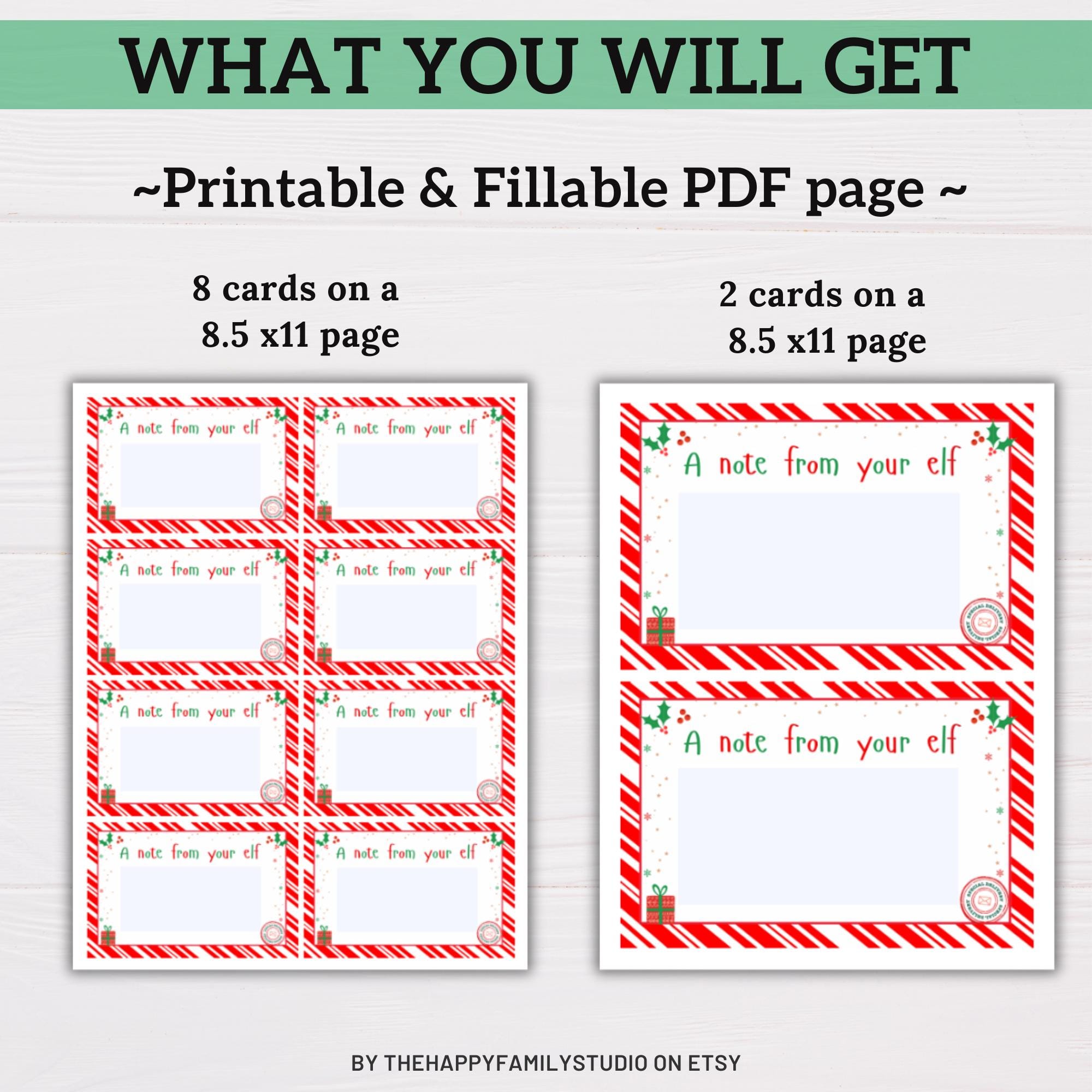 Editable Elf Note Cards Template, Elf Notes for Kids, Elf Messages ...