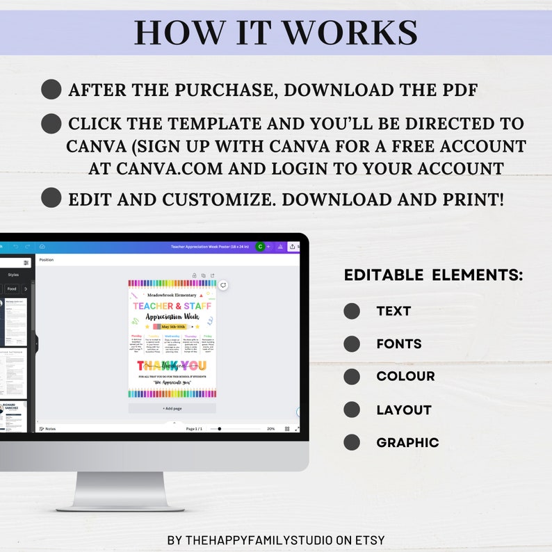 Teacher Appreciation Week Itinerary Poster Template, Newsletter ...