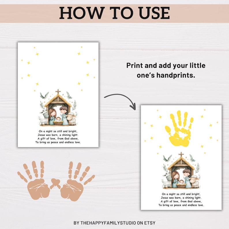 Christmas Nativity Handprint Art, Christmas Keepsake Craft, Christmas ...