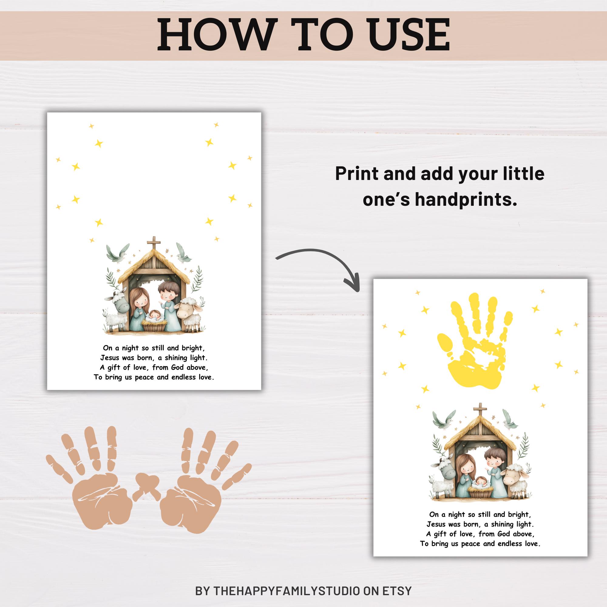 Christmas Nativity Handprint Art, Christmas Keepsake Craft, Christmas ...