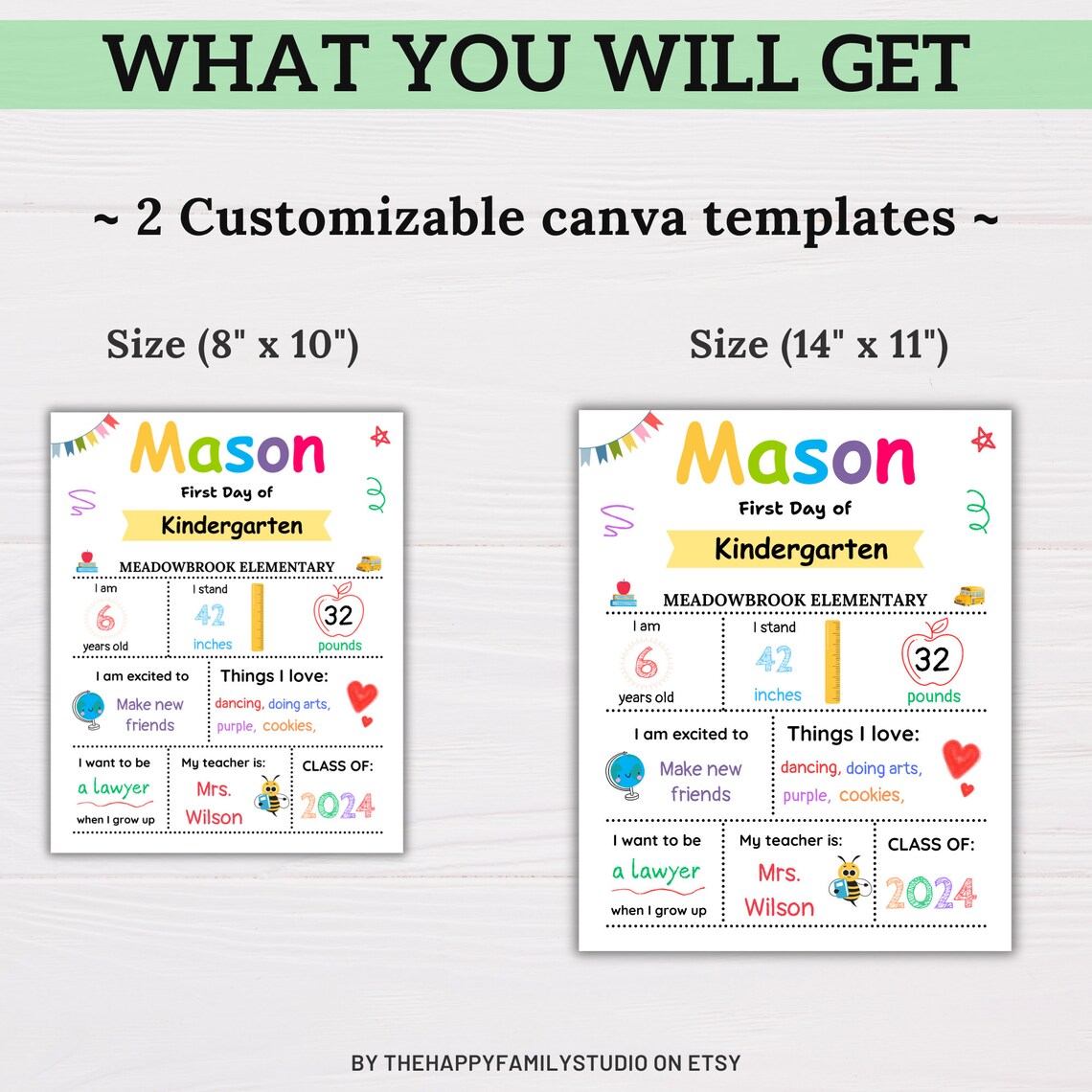 Editable Back to School Sign First With Child Details, Last Day of ...