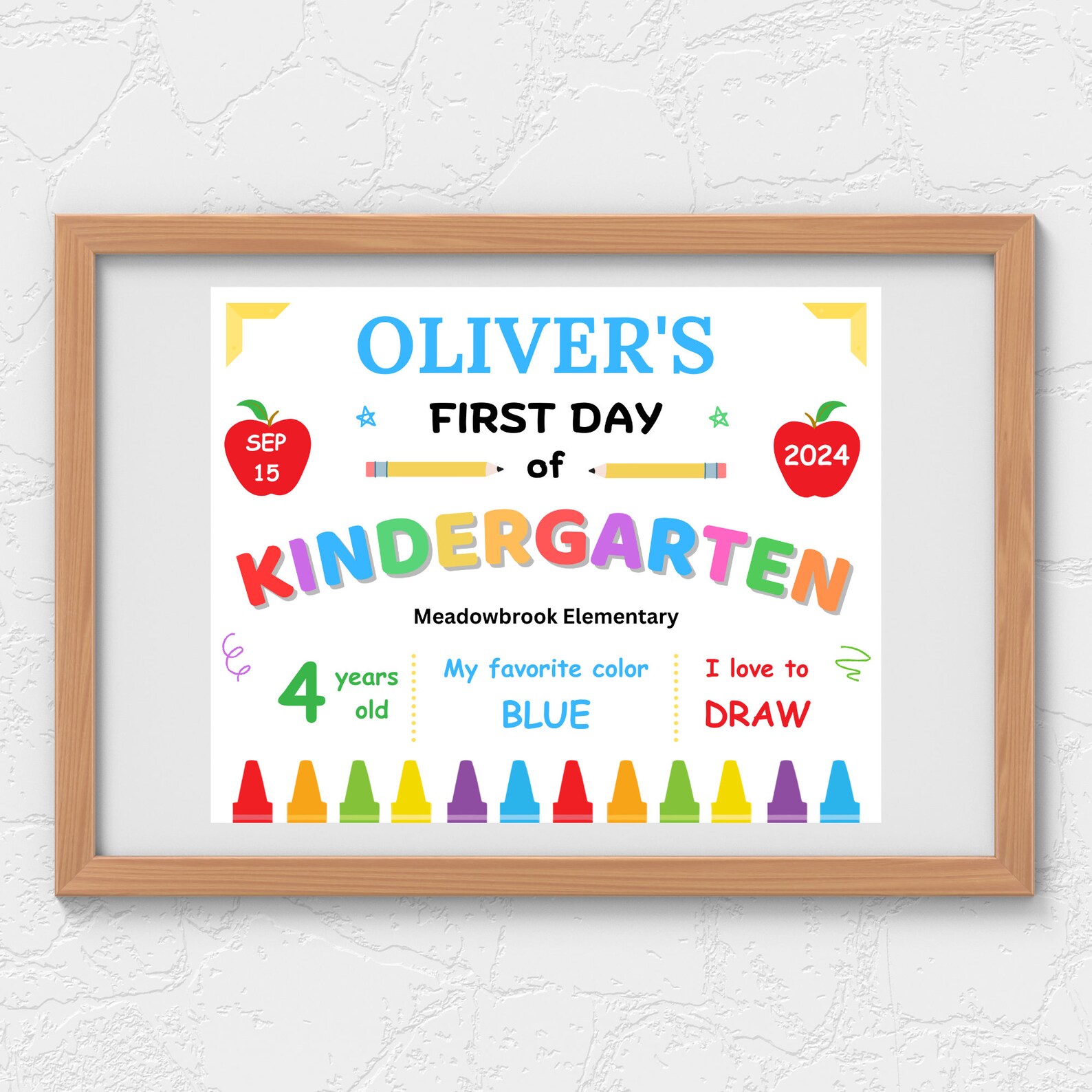 Editable First Day of School Sign, First Day of Kindergarten Sign, Back ...