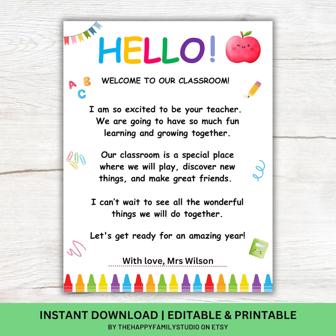 First Day of School Greeting Card, Welcome Back to School Letter ...