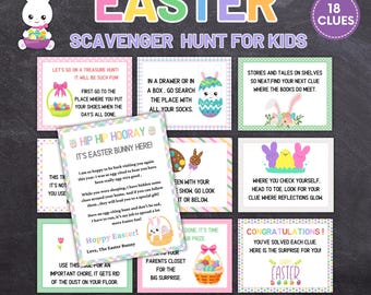 Easter Scavenger Hunt for Kids, Indoor Outdoor Treasure Hunt, Easter ...