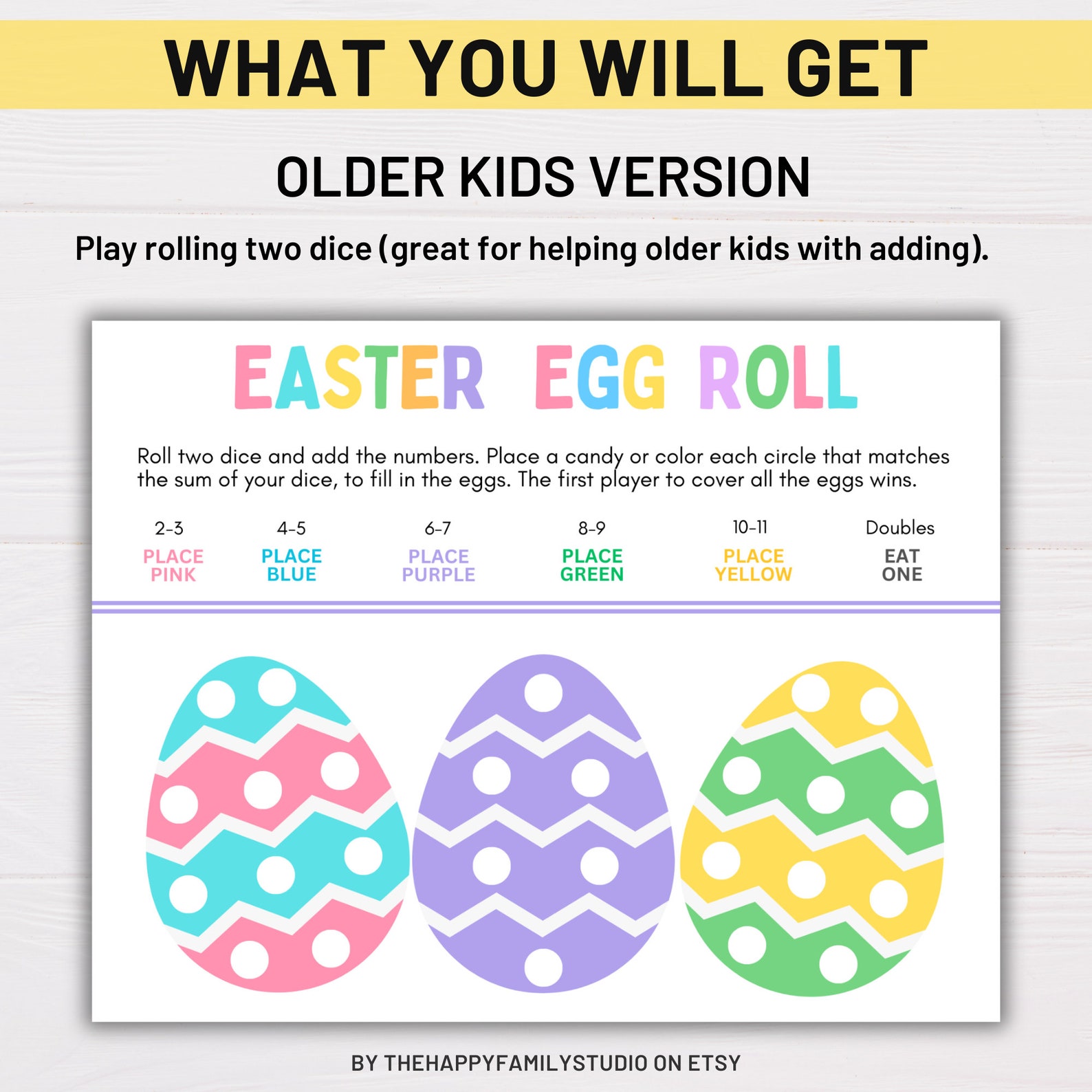 Easter Egg Roll Game for Kids, Printable Easter Candy Game, Easter ...