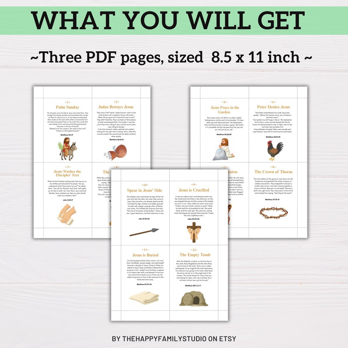 Easter Scripture Story Cards, Resurrection Story Cards, Easter Bible ...