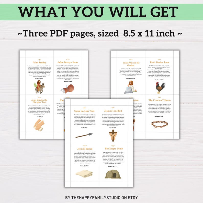 Easter Scripture Story Cards, Resurrection Story Cards, Easter Bible ...