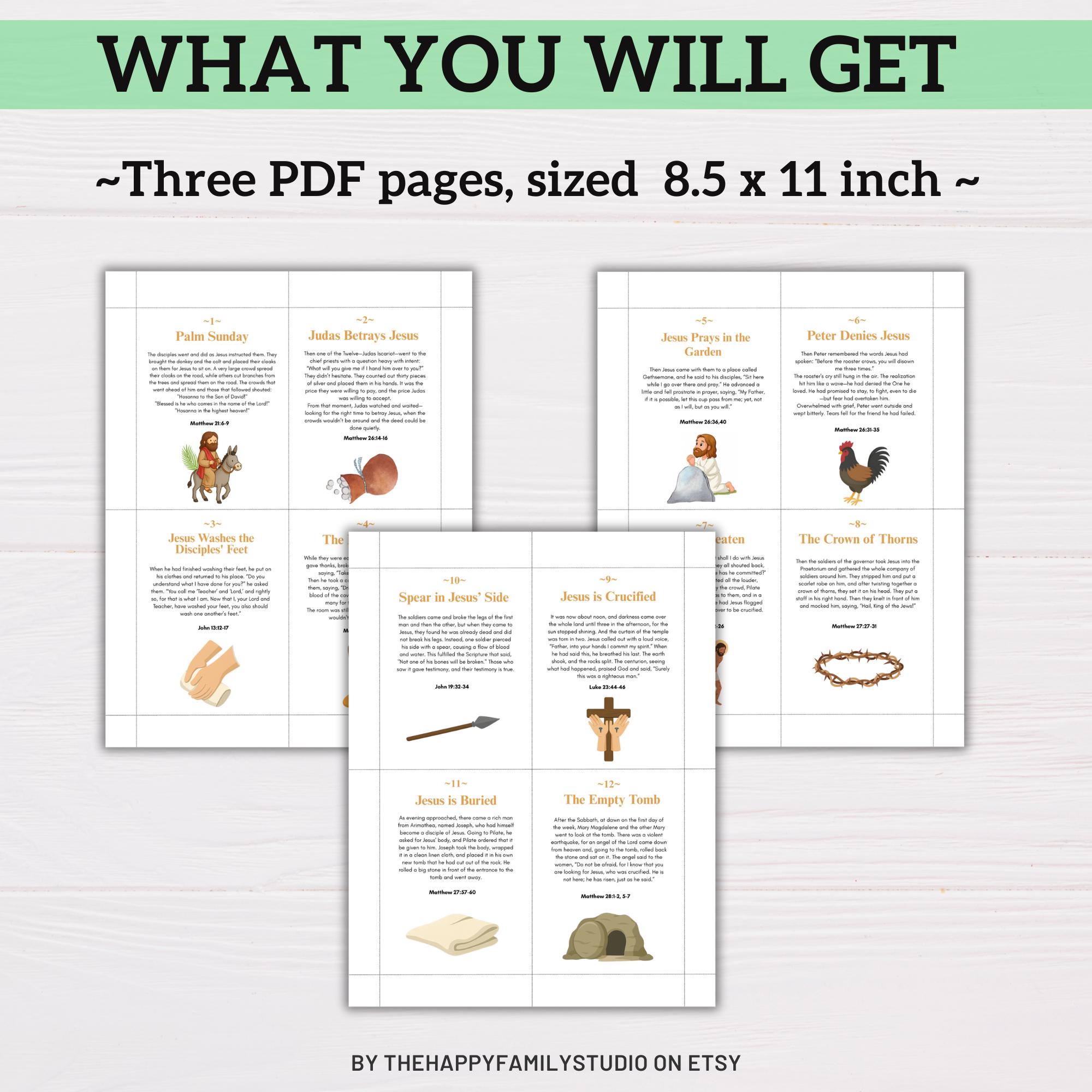 Easter Scripture Story Cards, Resurrection Story Cards, Easter Bible ...