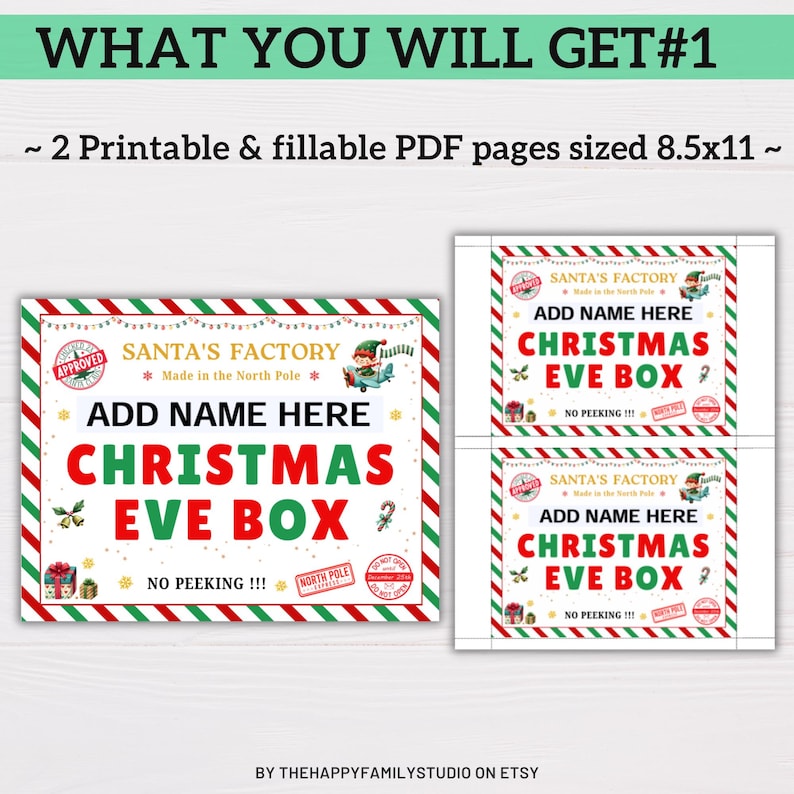 Editable Christmas Eve Box Label, North Pole Delivery Label ...