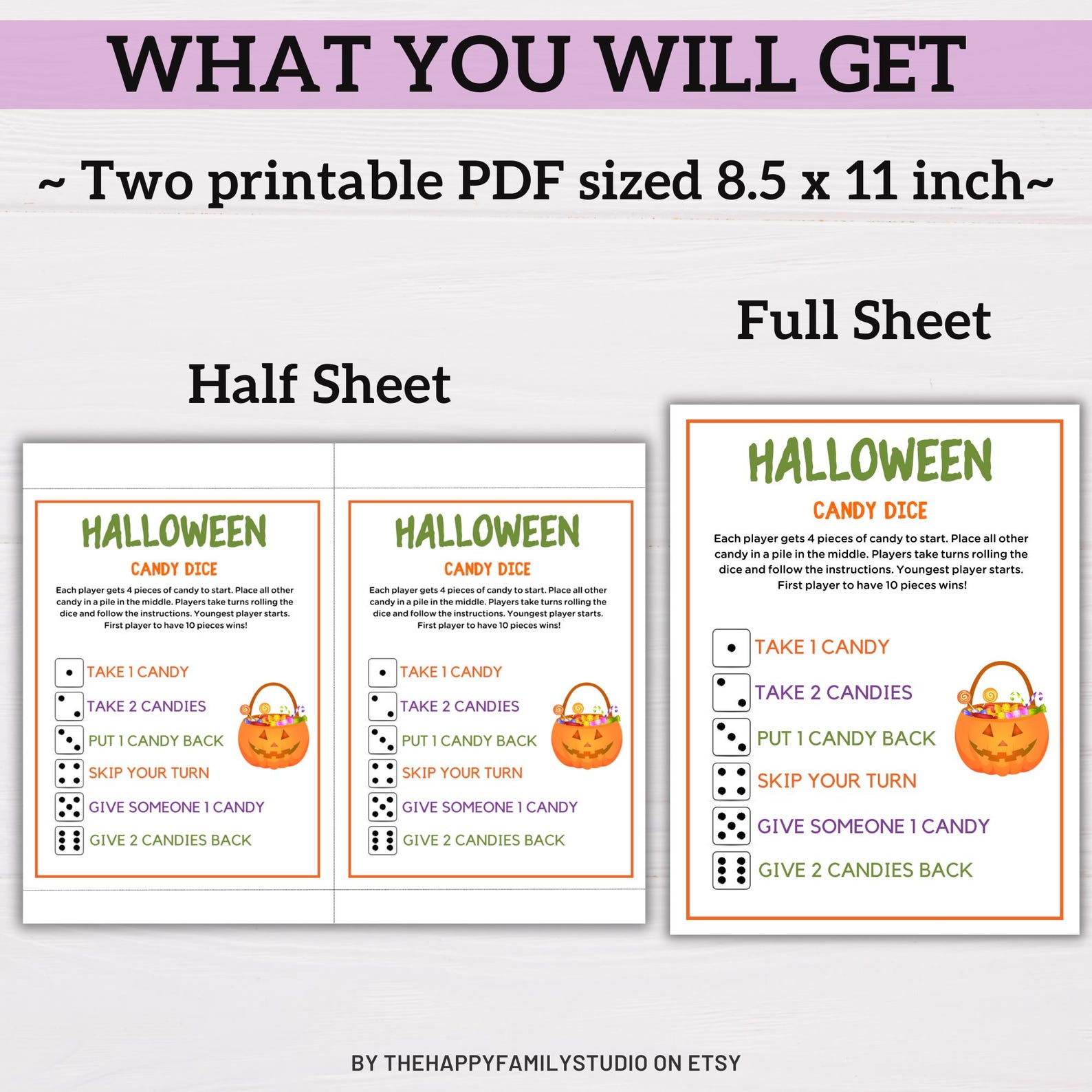 Halloween Candy Dice Game, Halloween School Classroom Games, Halloween ...