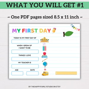 First Day of School Handprint Art, Back to School Handprint DIY Art ...