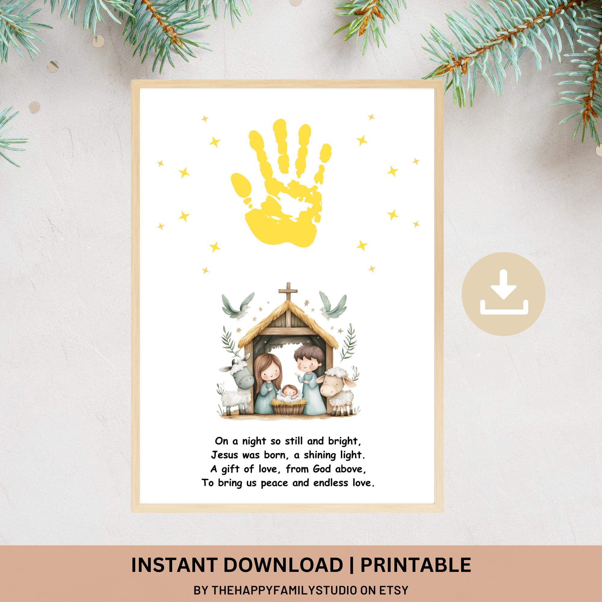 Christmas Nativity Handprint Art, Christmas Keepsake Craft, Christmas ...