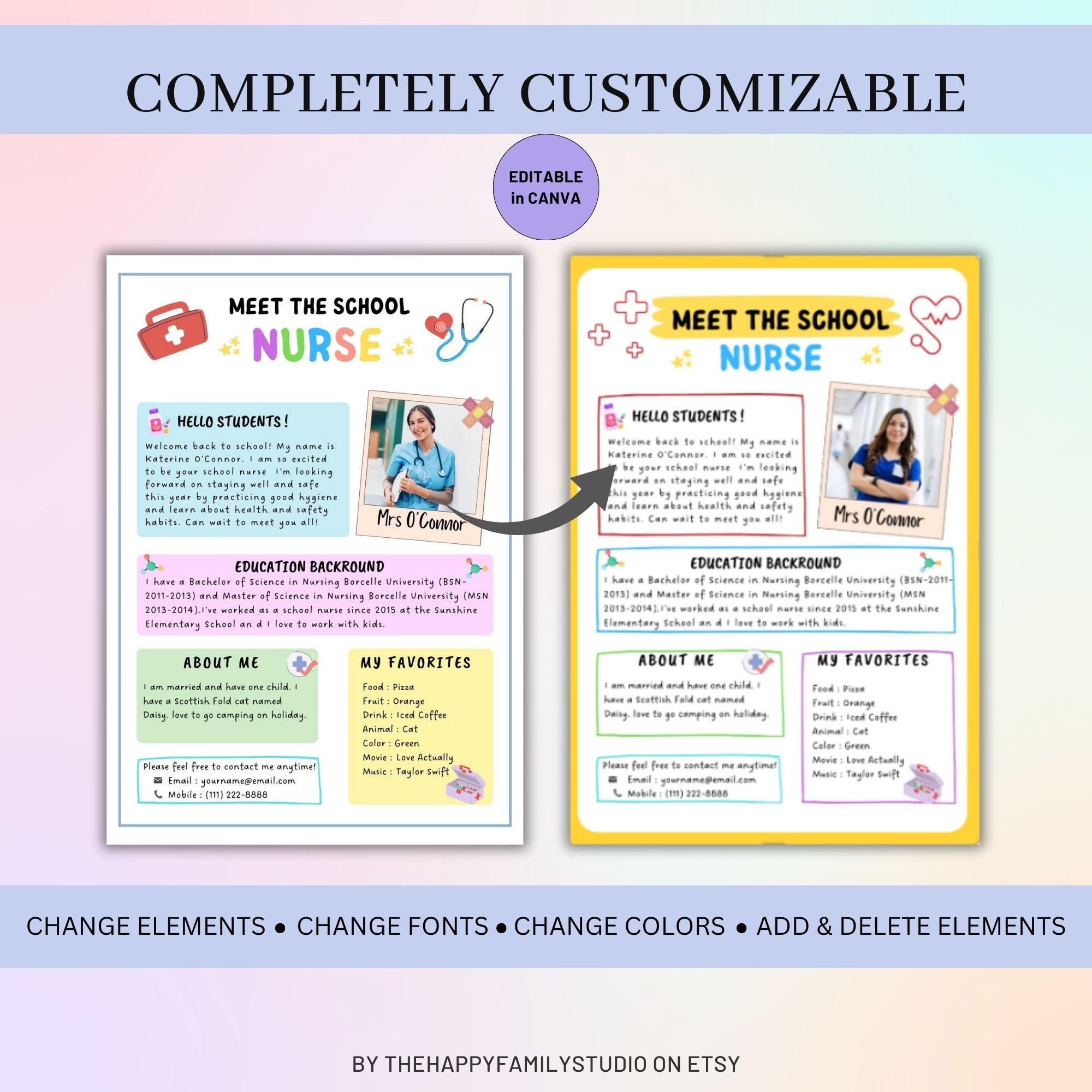 EDITABLE Meet the School Nurse Template Meet Your Teacher - Etsy