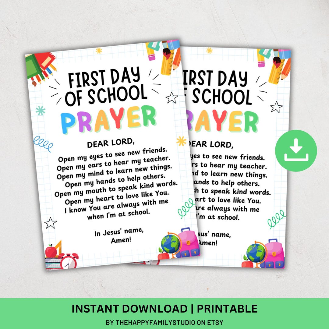 First Day of School Prayer, Back to School Prayer, Christian School ...
