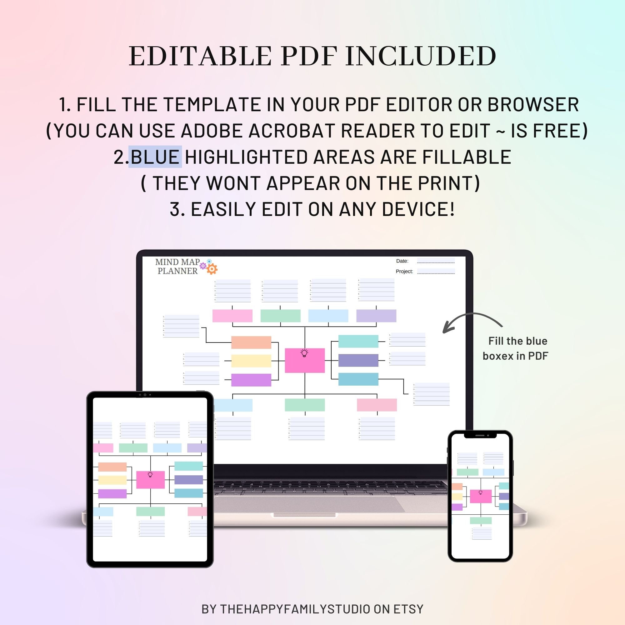 Printable Mind Map Planner Mind Map Template Mind Map - Etsy