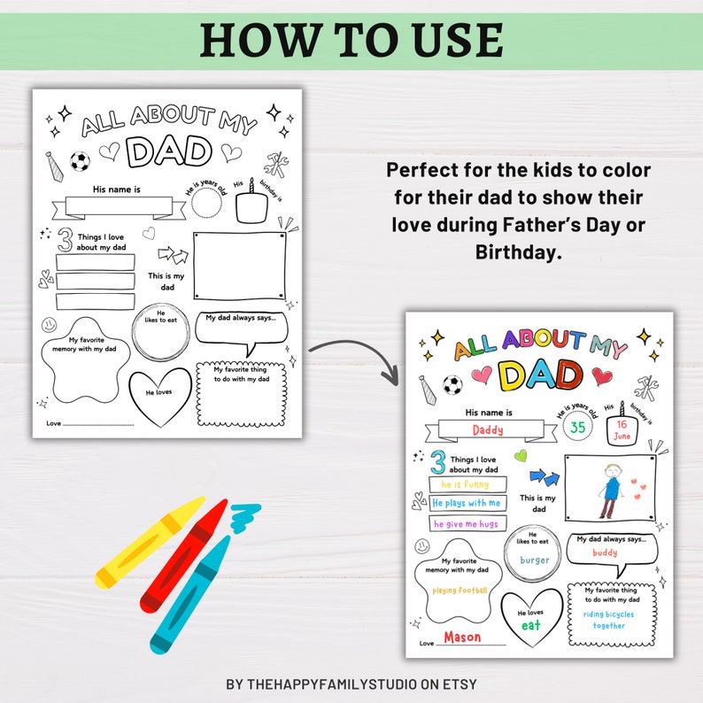 All About My Dad Printable Worksheet, Fathers Day Questionnaire ...