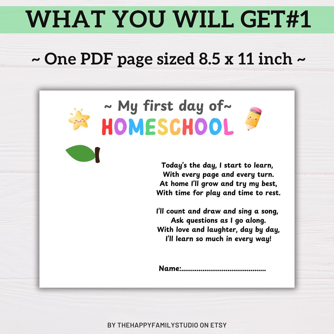 First Day of Homeschool Handprint Poem, Back to School Handprint Craft ...