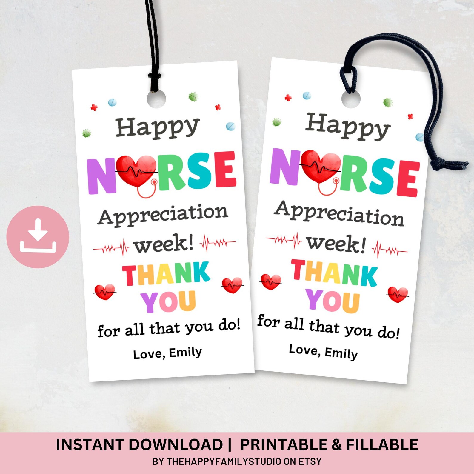 Happy Nurse Appreciation Week Printable Gift Tags, National Nurses Day ...