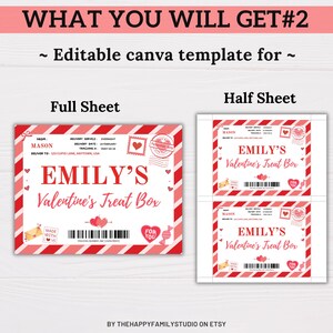 Editable Valentines Day Gift Box Label, Personalized Valentine Treat ...