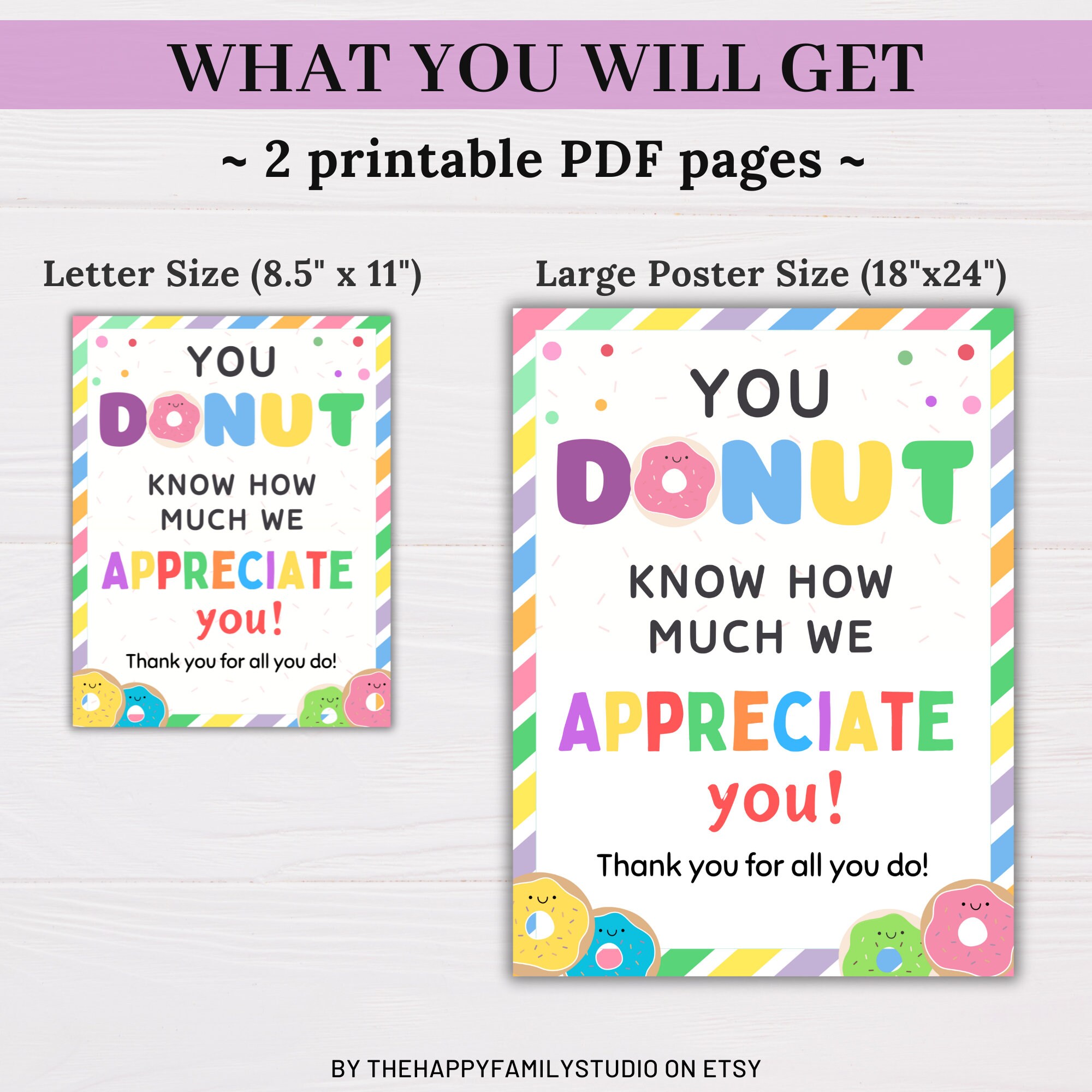 Teacher Appreciation Table Sign Printable, You Donut Know How Much We ...