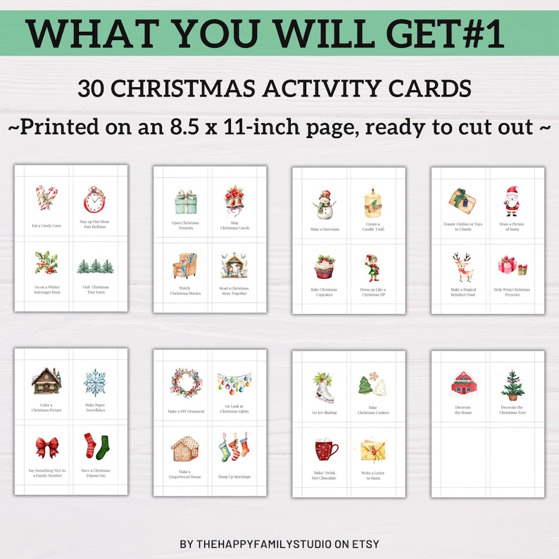 Editable Advent Calendar Activity Cards, Christmas Countdown, Kids ...