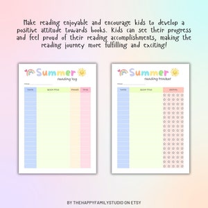Summer Reading Log for Kids Reading Tracker Printable - Etsy