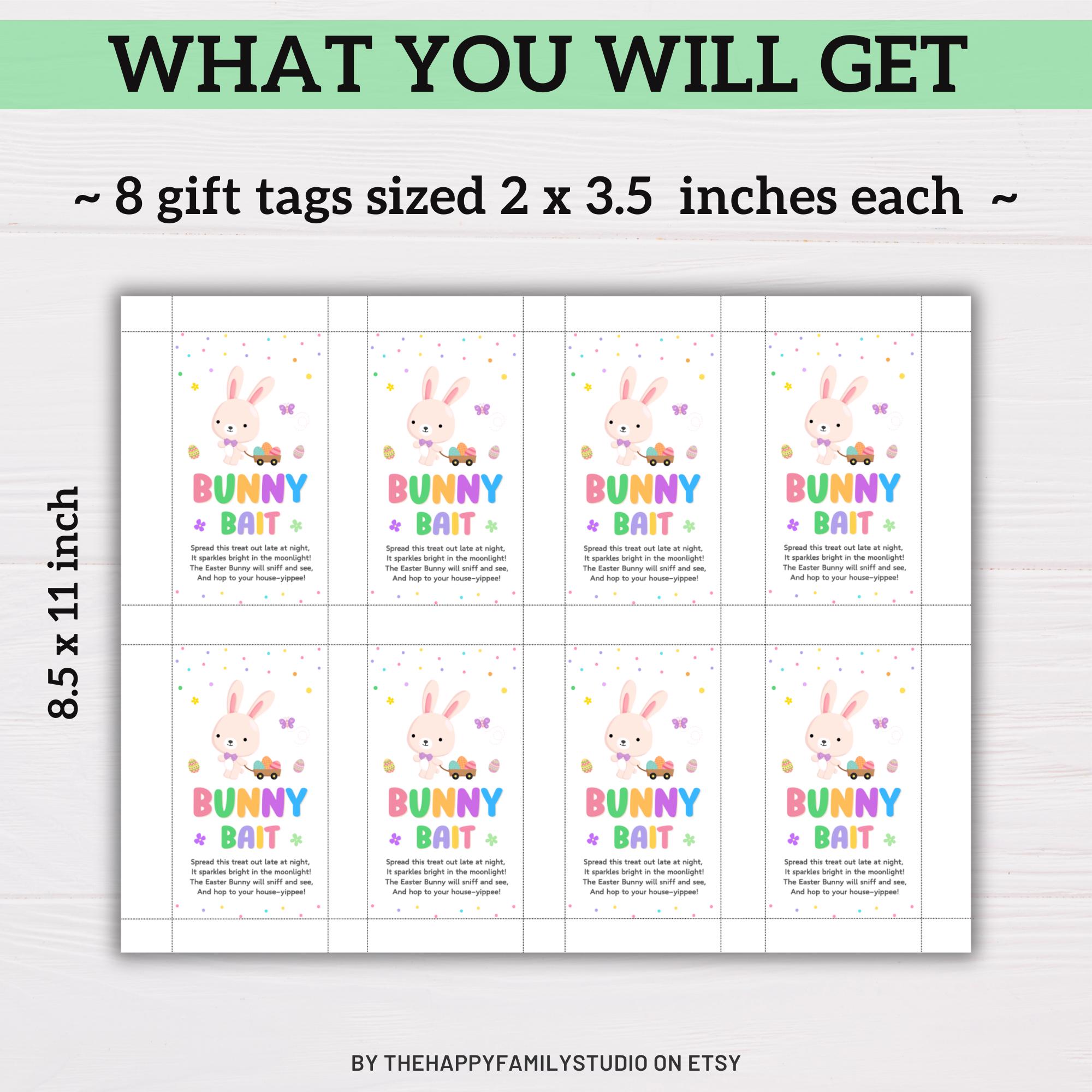 Bunny Bait Tag Printable: Easter Favor Tags (digital Download) - Etsy