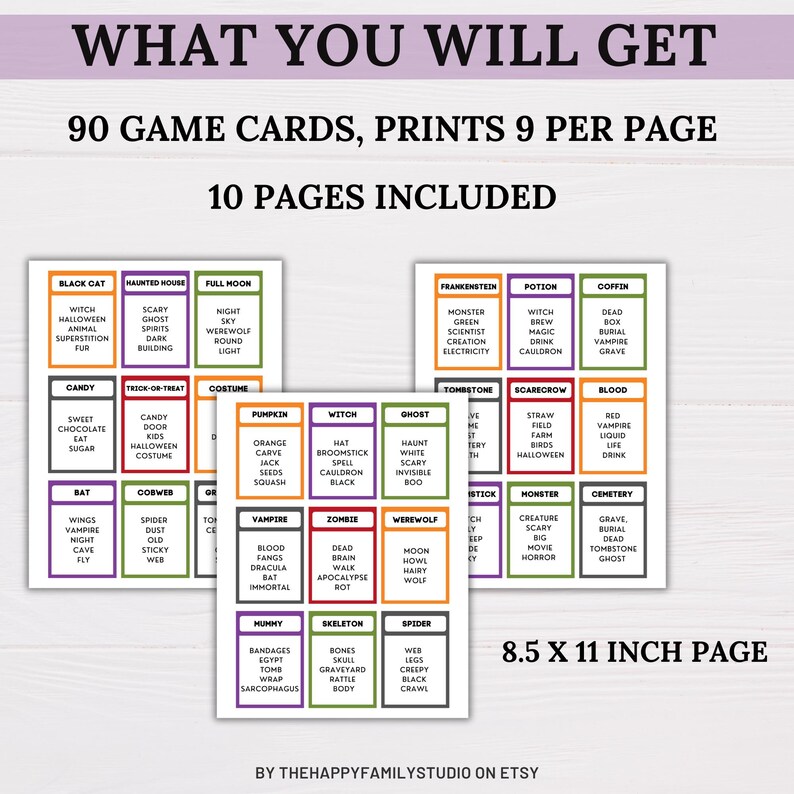 Halloween Forbidden Words, Halloween Taboo, Printable Halloween Party ...