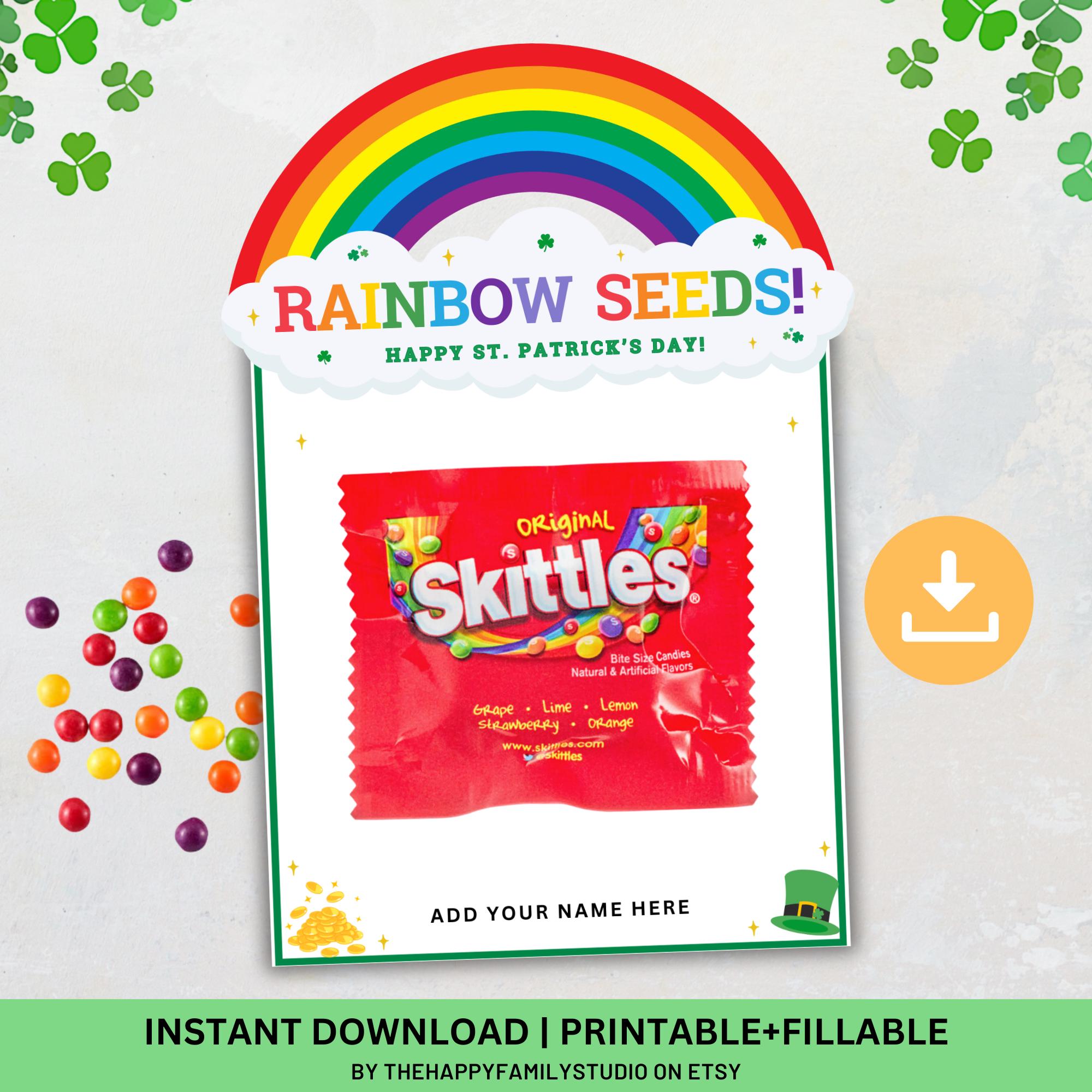 St. Patrick's Day Rainbow Seeds Candy Holder: Leprechaun Favor (digital ...