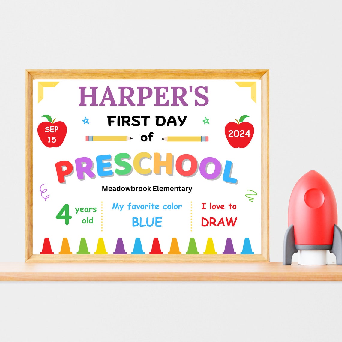 Editable First Day of School Sign, First Day of Preschool Sign, Back to ...