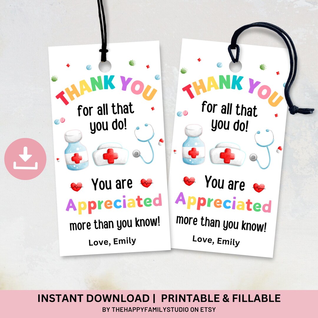 Nurse Appreciation Gift Tags, Happy Nurses Week Gift Tags, Printable ...