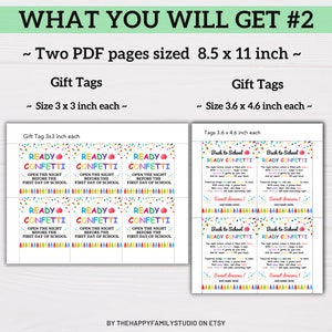 Back to School Ready Confetti Printable, Night Before First Day of ...