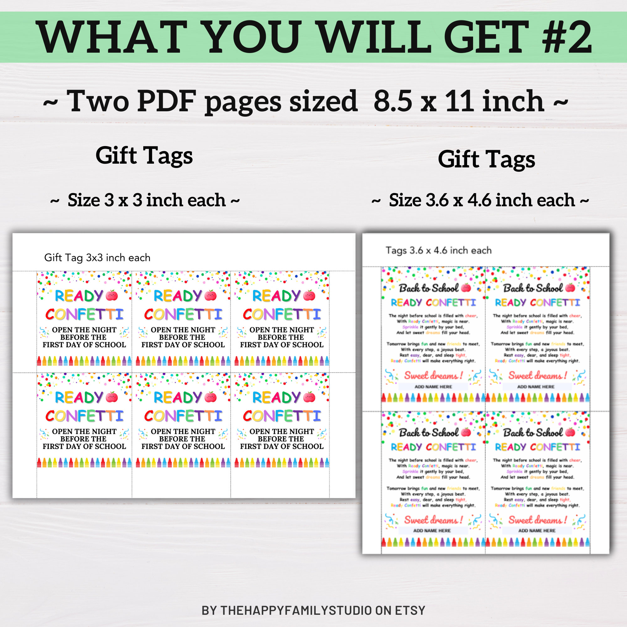 Back to School Ready Confetti Printable, Night Before First Day of ...