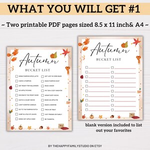 Fall Bucket List Printable, Editable Autumn Bucket List, Fall ...