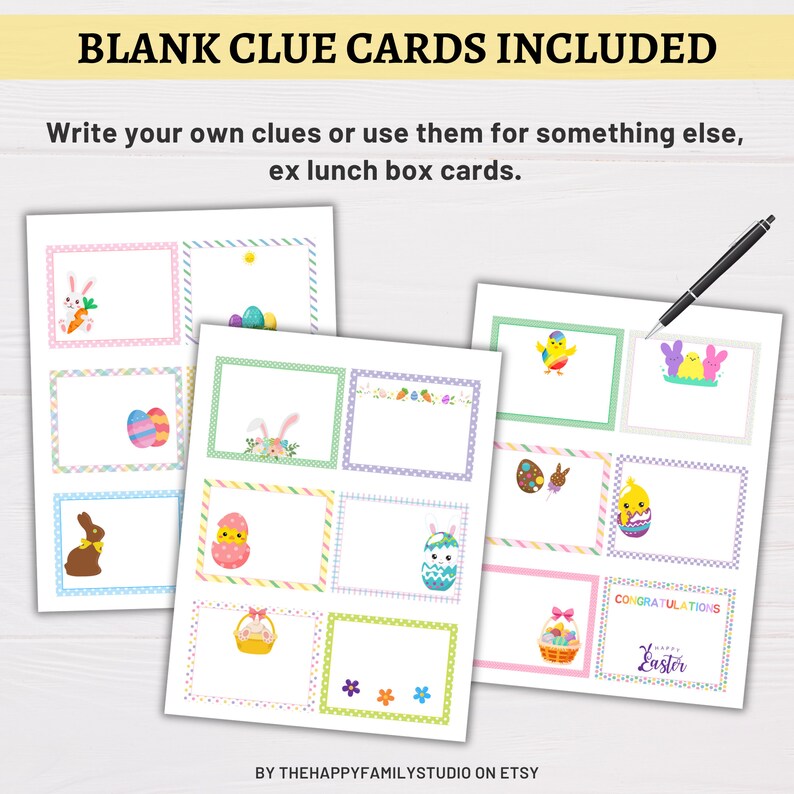 Easter Scavenger Hunt for Kids, Easter Egg Hunt Clue Cards, Easter ...