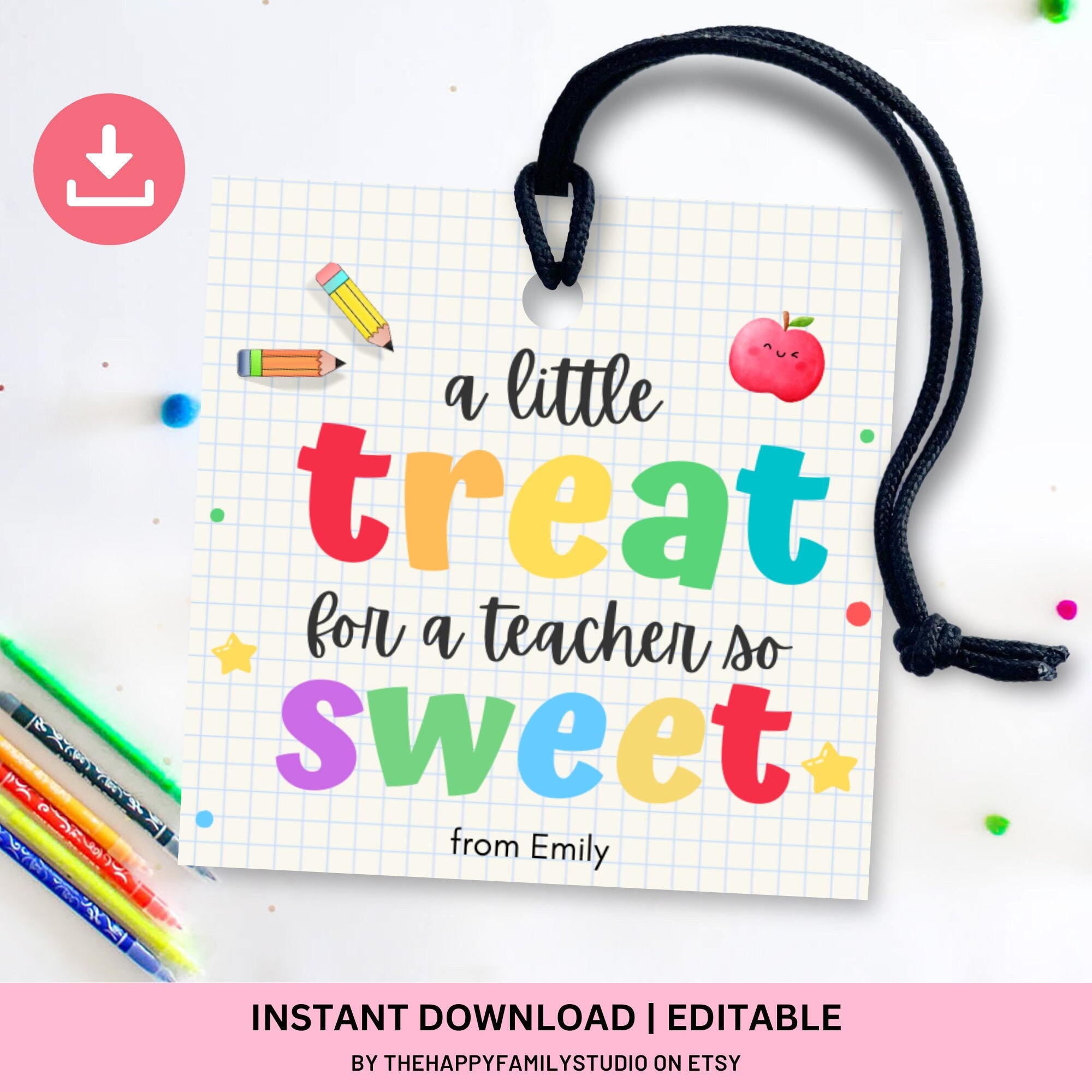 Printable Sweet Treat Teacher Tag, Teacher Appreciation Tags, Teacher ...
