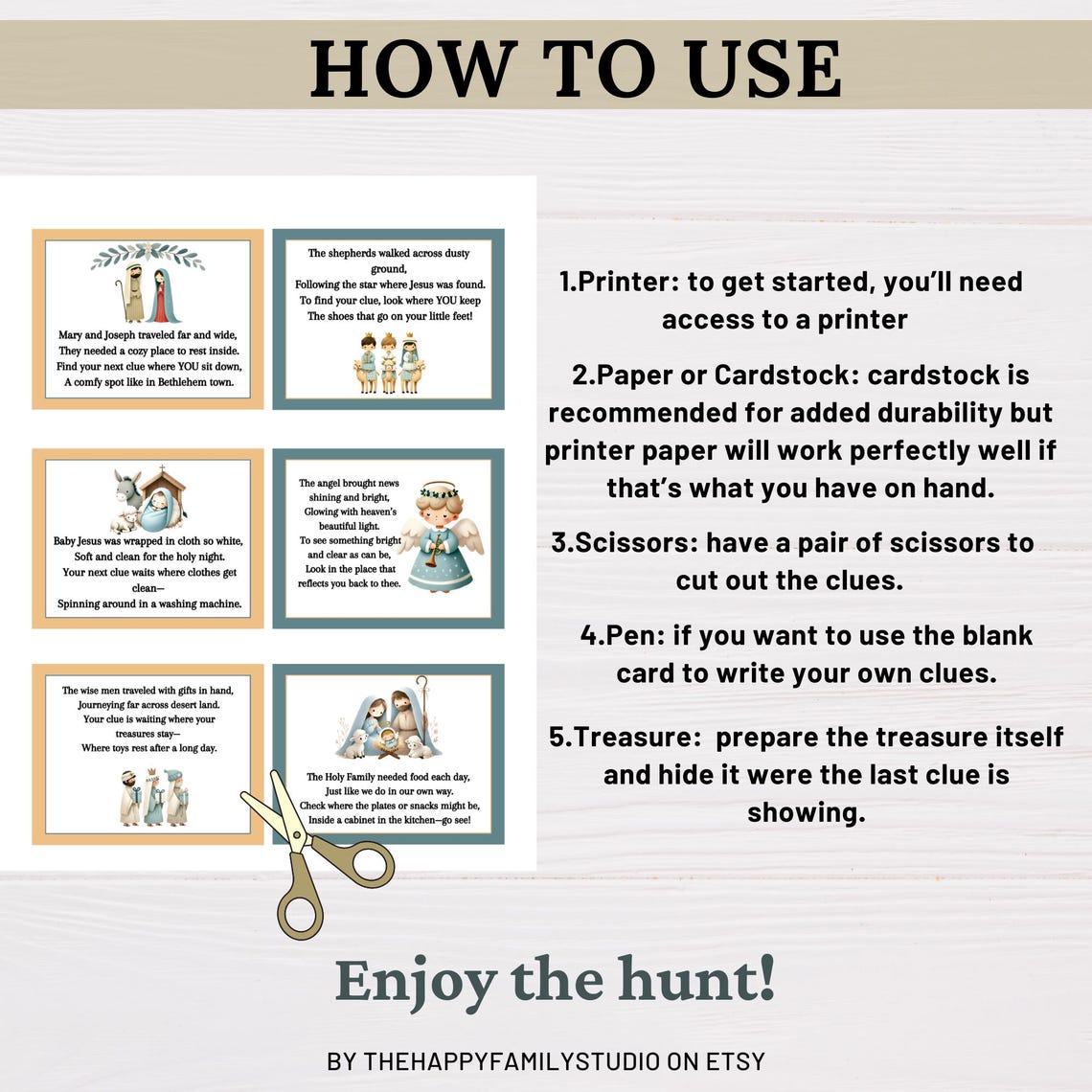 Nativity Treasure Hunt Clues, Nativity Scavenger Hunt, Christmas Story ...