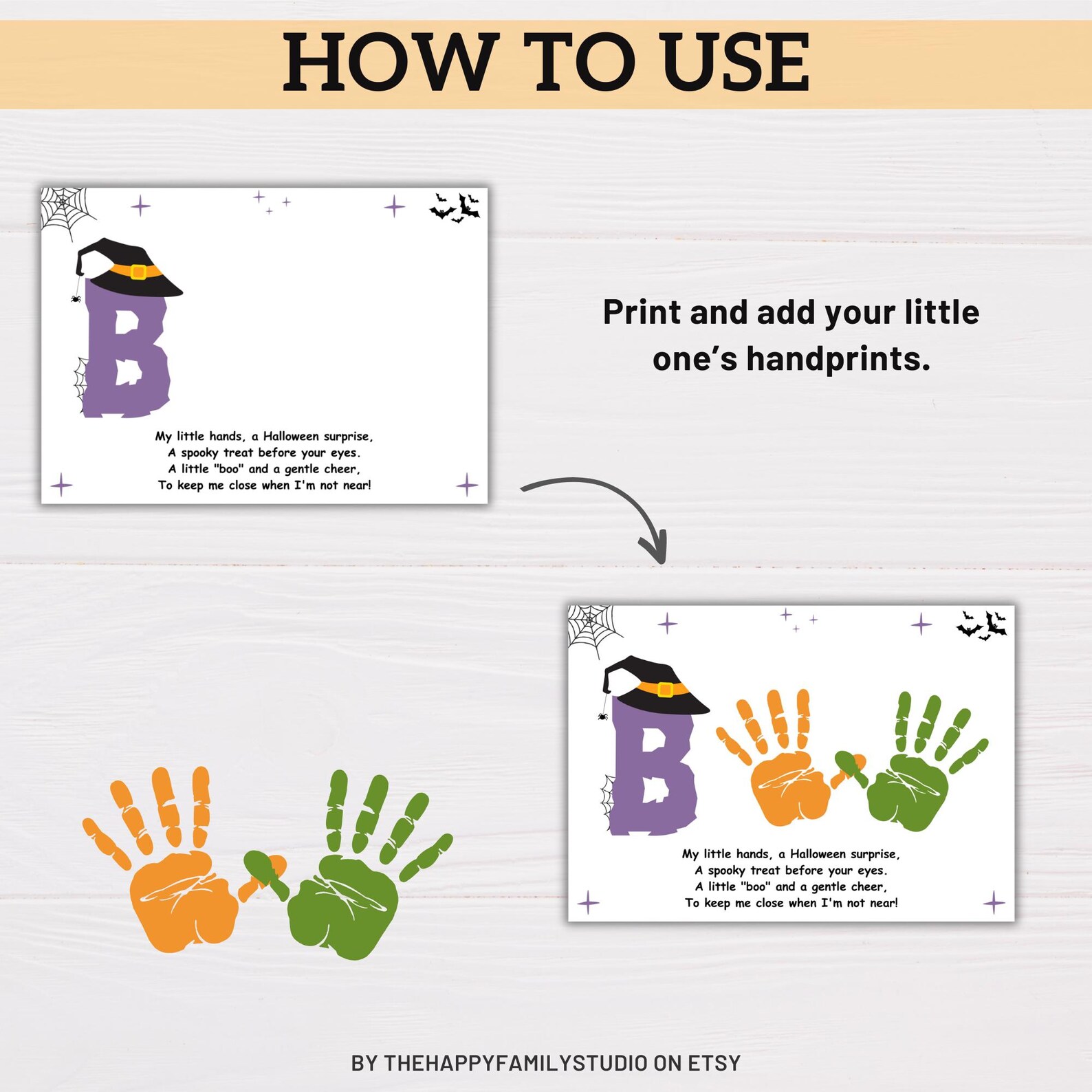 Halloween Handprint Art, Boo Handprint Craft, Handprint Craft Keepsake ...