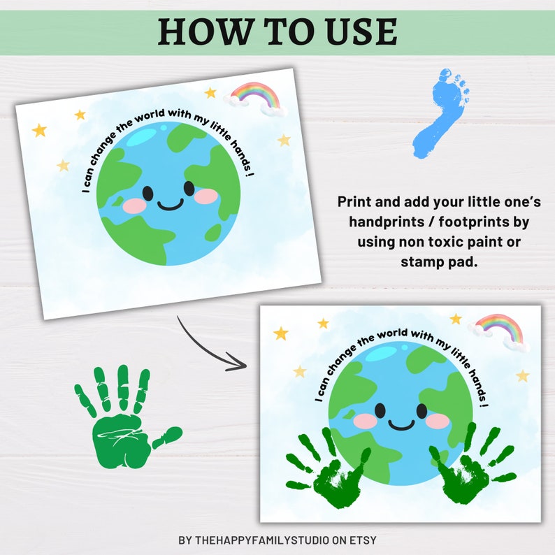 Earth Day Handprint Art, Earth Day Handprint Craft, Earth Day Keepsake ...